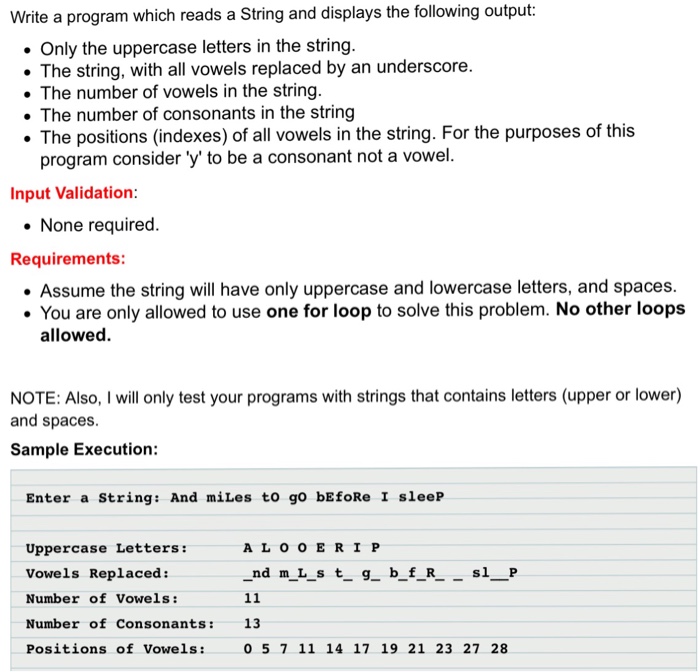 Solved Write A Program Which Reads A String And Displays The