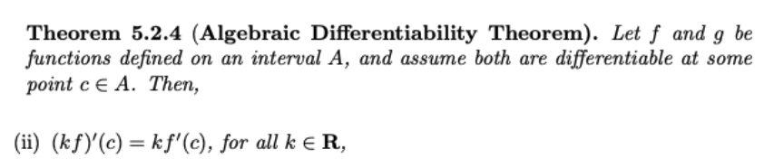Solved Theorem 5.2.4 (Algebraic Differentiability Theorem). | Chegg.com