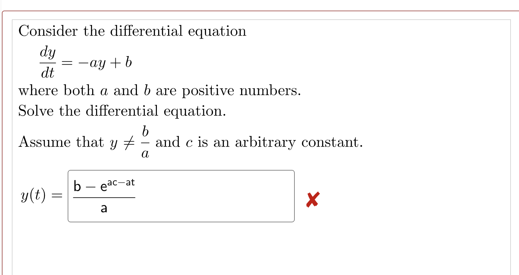 Solved Consider the differential equation dy dt where both a | Chegg.com