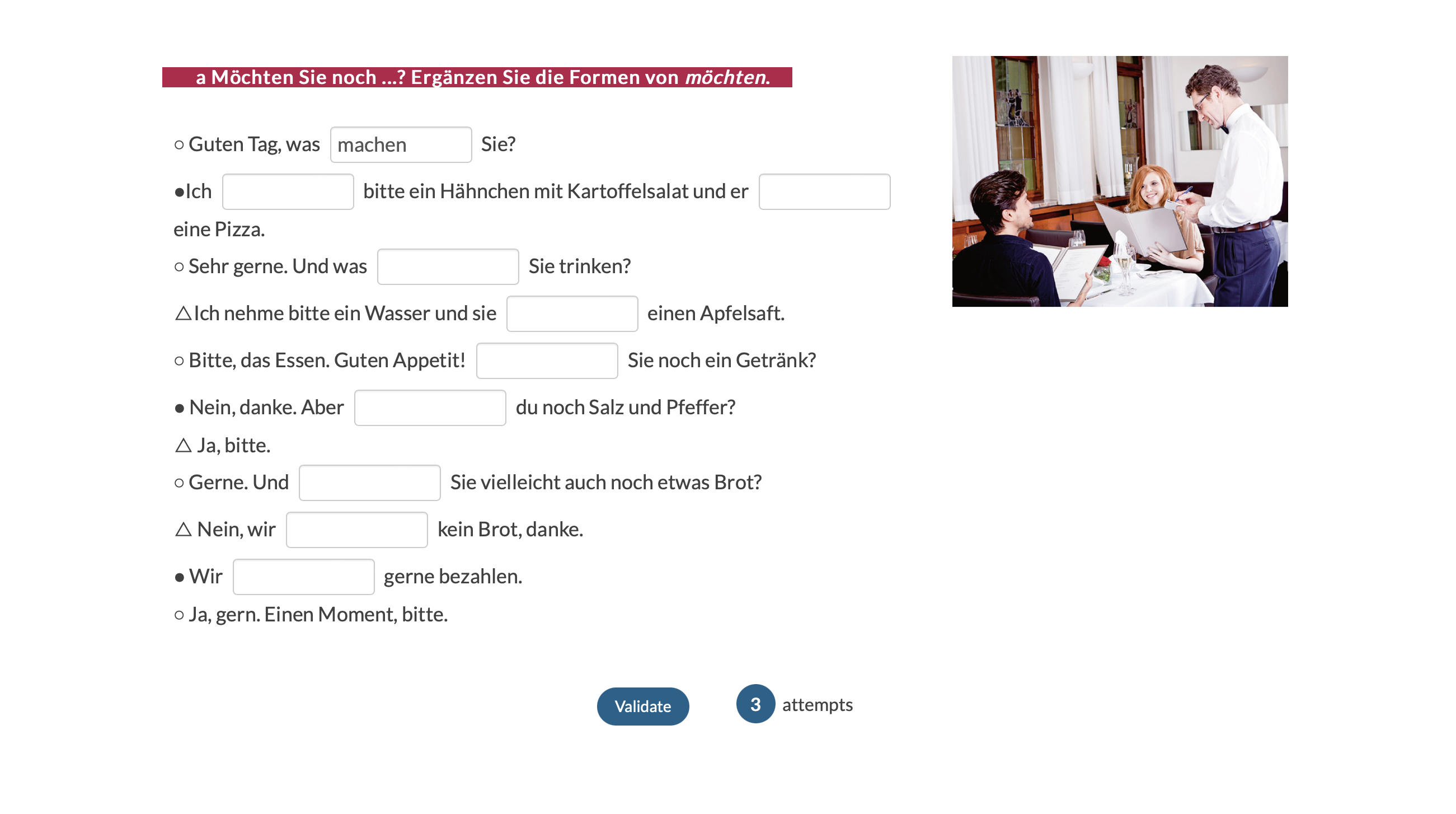 Can you fill in the blanks with the correct German | Chegg.com