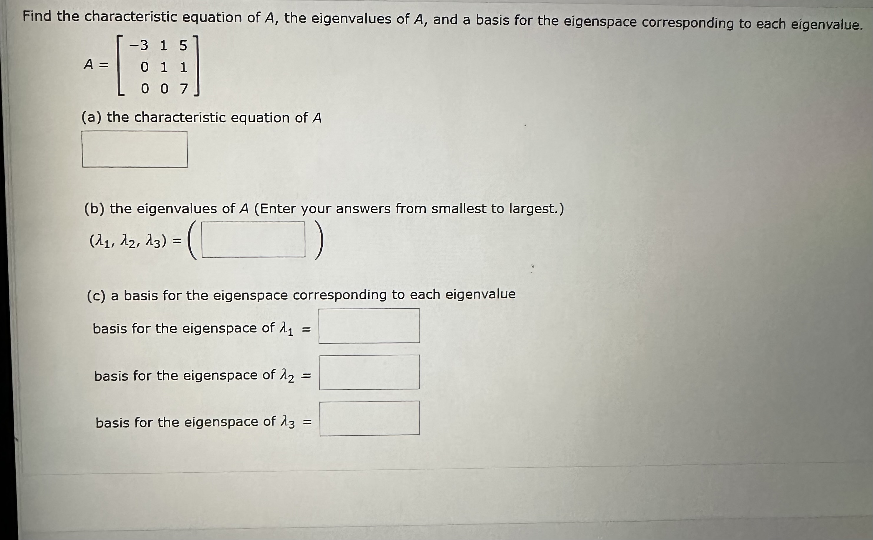 Solved the characteristic equation of A, the eigenvalues of | Chegg.com