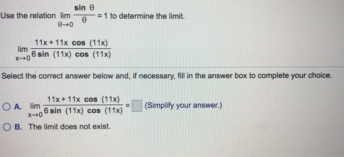 Solved sin θ Use the relation limm -1 to determine the | Chegg.com