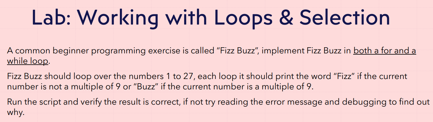 Solved Lab: Working with Loops \& Selection A common | Chegg.com