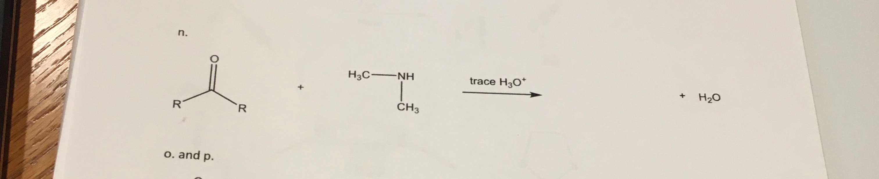 Solved H3C- trace H30+ R + H₂O R o. and p. | Chegg.com
