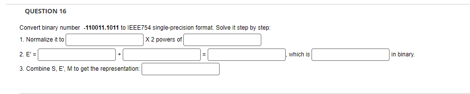 Solved Convert binary number −110011.1011 to IEEE754 | Chegg.com