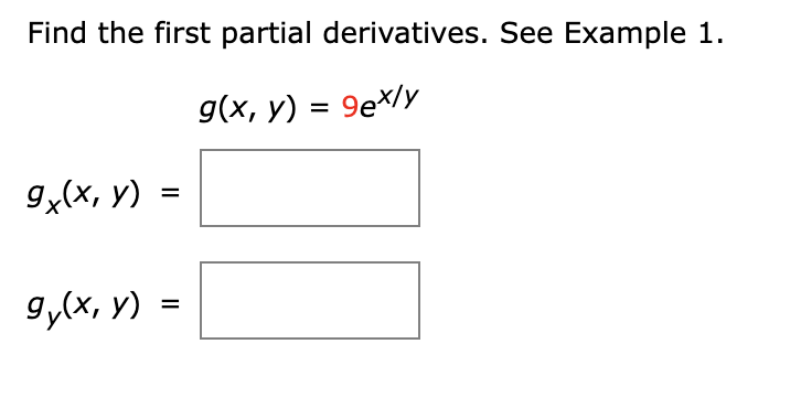 Solved Find the first partial derivatives. See Example 1. | Chegg.com