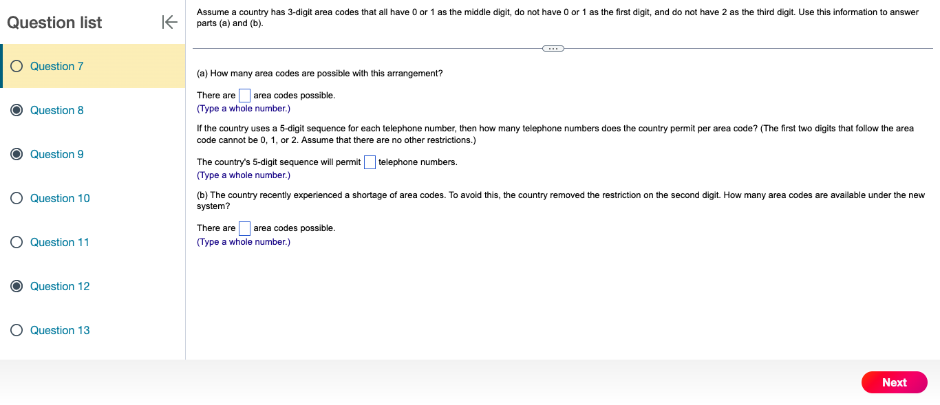 Solved lestion li Question 7 Assume a country has 3 -digit | Chegg.com