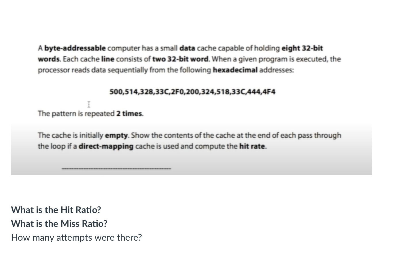 Solved A byte-addressable computer has a small data cache | Chegg.com