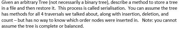 Solved Given an arbitrary Tree (not necessarily a binary | Chegg.com