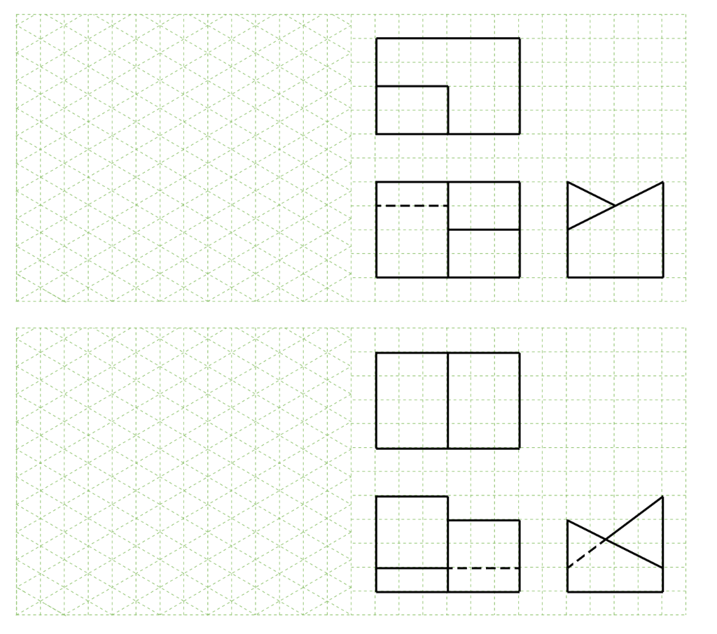 Solved Draw the isometric shape, using the top, front and | Chegg.com