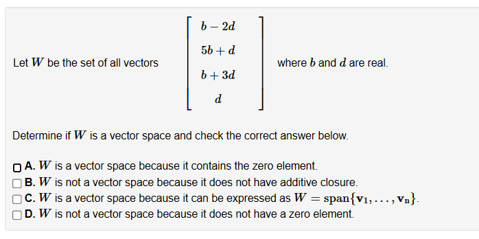 Solved Let W be the subset of R3 consisting of all vectors | Chegg.com