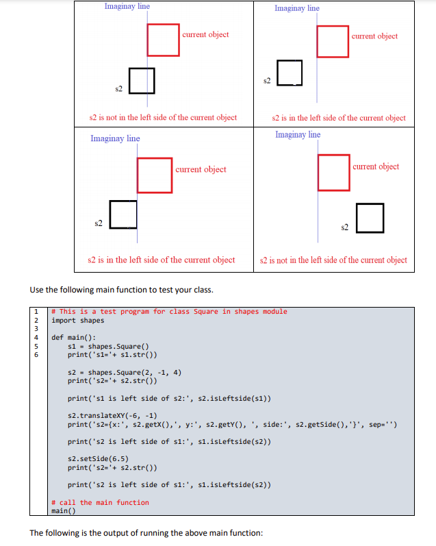 Solved Q1: Write a python class to represent a Square in | Chegg.com