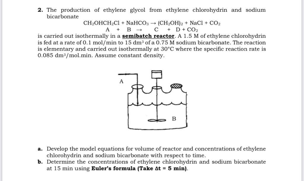 2. The production of ethylene glycol from ethylene | Chegg.com