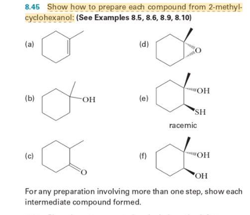 Solved 8.45 Show how to prepare each compound from 2-methyl- | Chegg.com