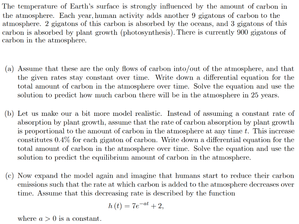 Solved The temperature of Earth's surface is strongly | Chegg.com