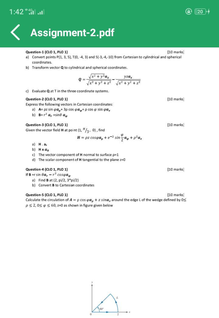Solved 1:42 490 .. 20 4 Assignment-2.pdf Question-1 (CLO 1, | Chegg.com