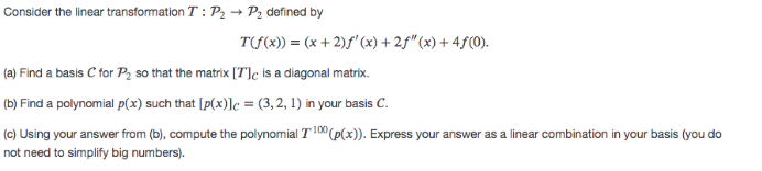Solved Consider the linear transformation T : P2 P2 defined | Chegg.com