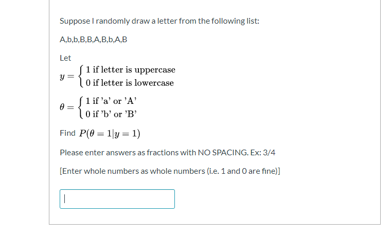 Solved Suppose I randomly draw a letter from the following | Chegg.com