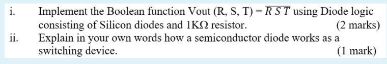 Solved I Implement The Boolean Function Vout R S T R 8663
