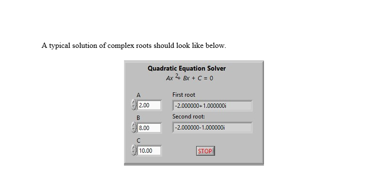 Solved The solution of the Quadratic Equation in LabVIEW. | Chegg.com