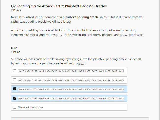 Solved Q2 Padding Oracle Attack Part 2 Plaintext Padding