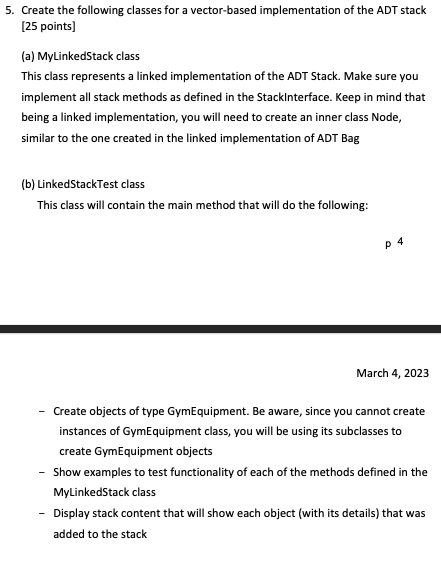 Solved 5. Create the following classes for a vector-based | Chegg.com
