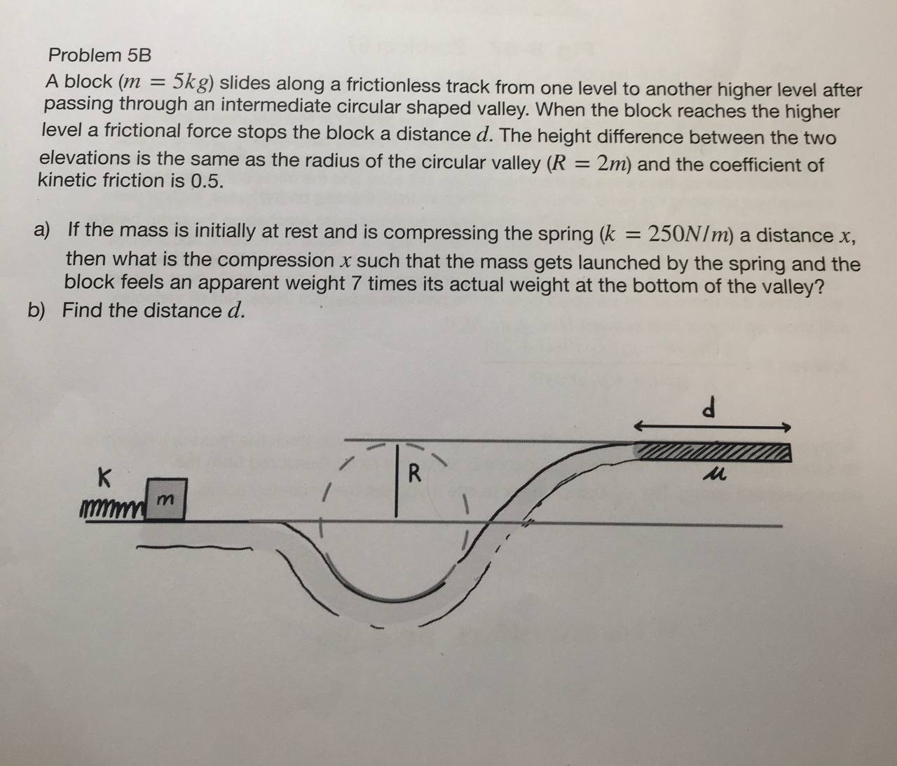 Solved Problem 5BA block (m=5kg) ﻿slides along a | Chegg.com