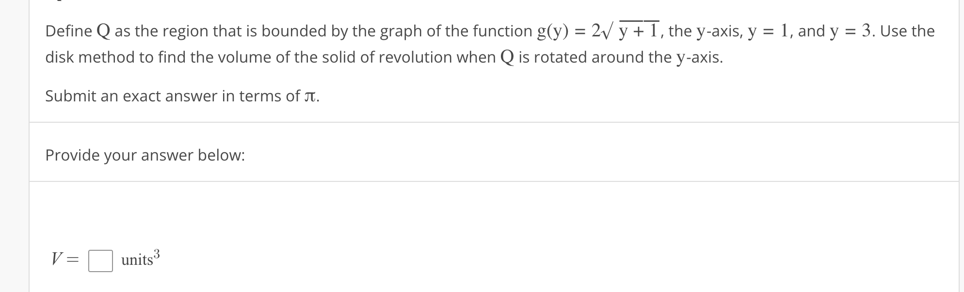 Solved Define Q as the region that is bounded by the graph | Chegg.com