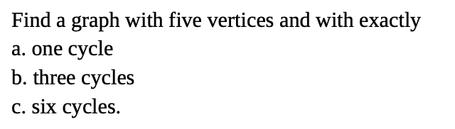 Solved Find a graph with five vertices and with exactly a. | Chegg.com
