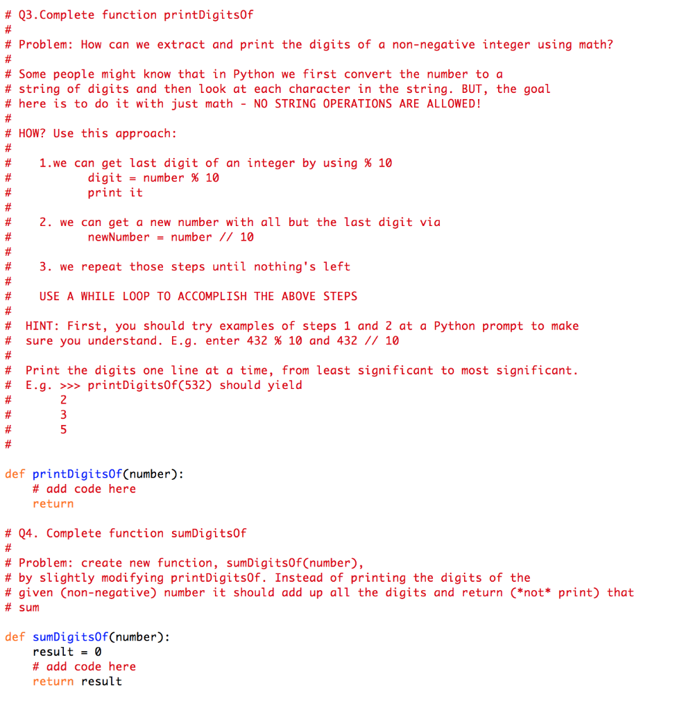 Solved # Q1. Given non-negative integer num, 91(num) should | Chegg.com