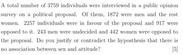 Solved A total number of 3759 individuals were interviewed | Chegg.com