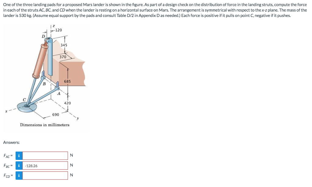 Solved One of the three landing pads for a proposed Mars | Chegg.com