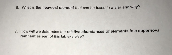 Solved 6. What is the heaviest element that can be fused in | Chegg.com