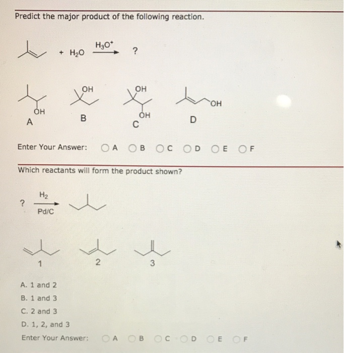 Solved Predict the major product of the following reaction. | Chegg.com