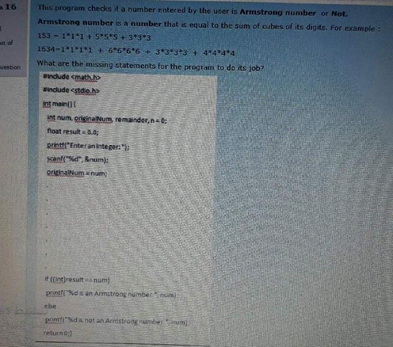 Solved 16 of This program checks if a number entered by the | Chegg.com