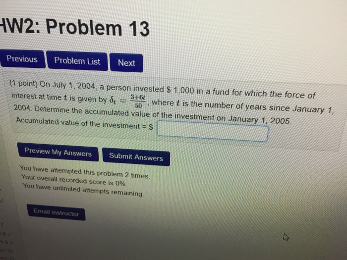 Solved HW2: Problem 13 Previous Problem List Next (1 point) | Chegg.com