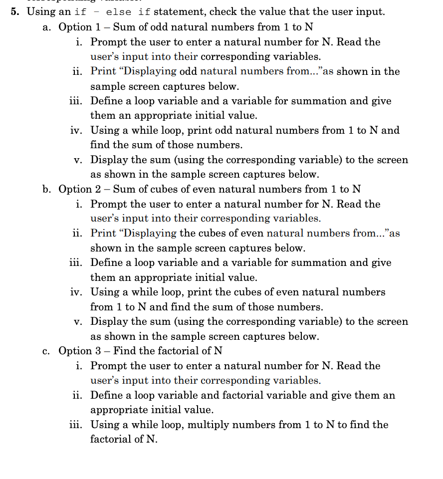 Solved nstructions: 1. Declare any necessary variables | Chegg.com