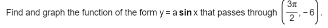Solved Find and graph the function of the form y=asinx that | Chegg.com