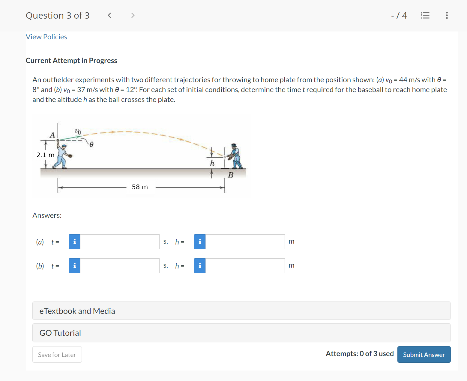 An outfielder experiments with two different | Chegg.com