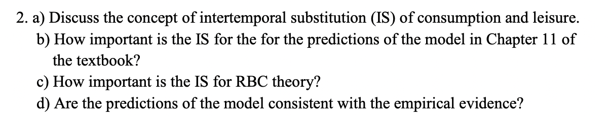 Solved 2. a) Discuss the concept of intertemporal | Chegg.com