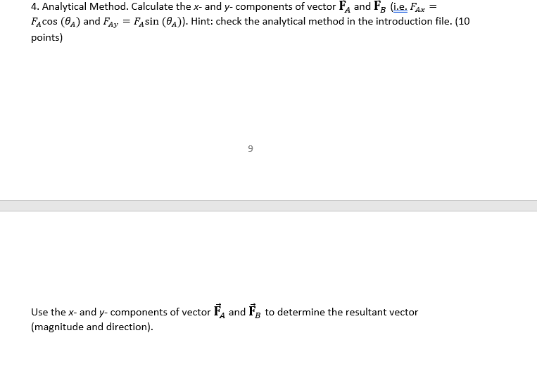 4. Analytical Method. Calculate the x - and y - | Chegg.com