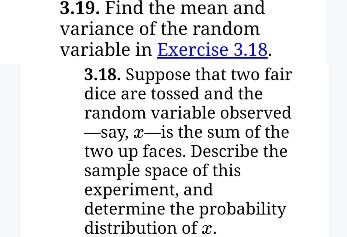 Solved 3.19. ﻿Find the mean andvariance of the | Chegg.com