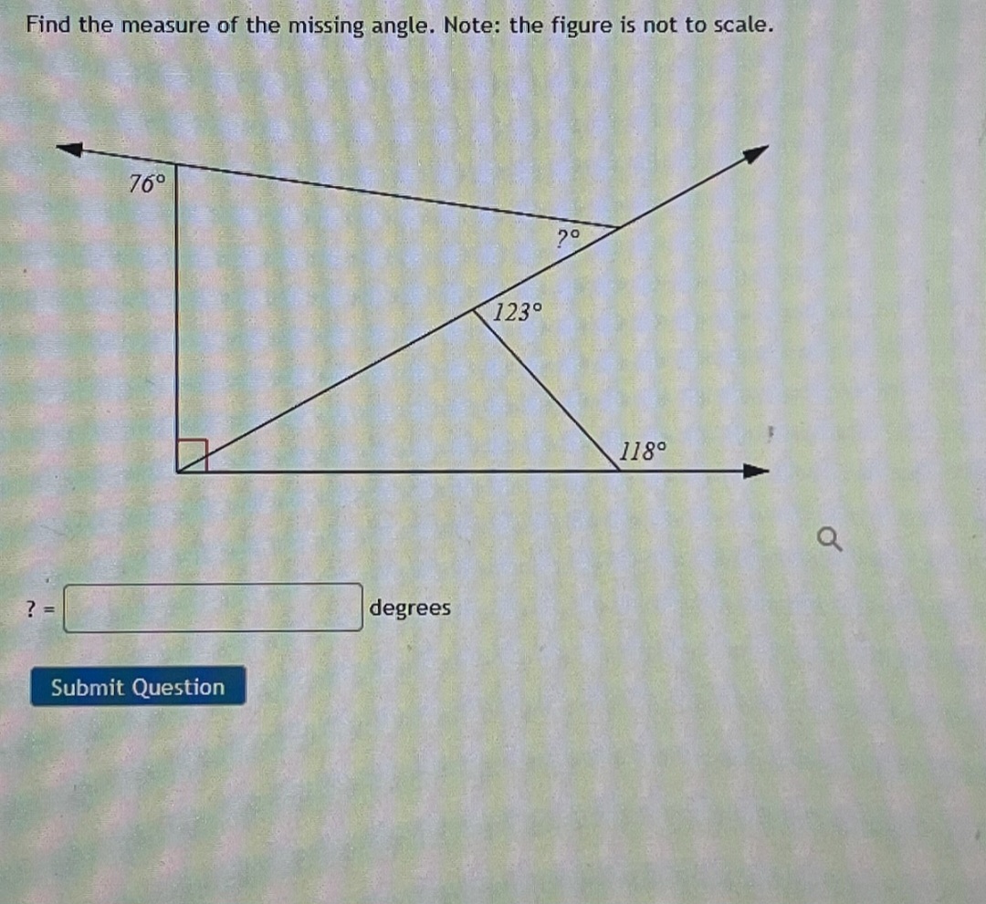 Solved Find the measure of the missing angle. Note: the | Chegg.com