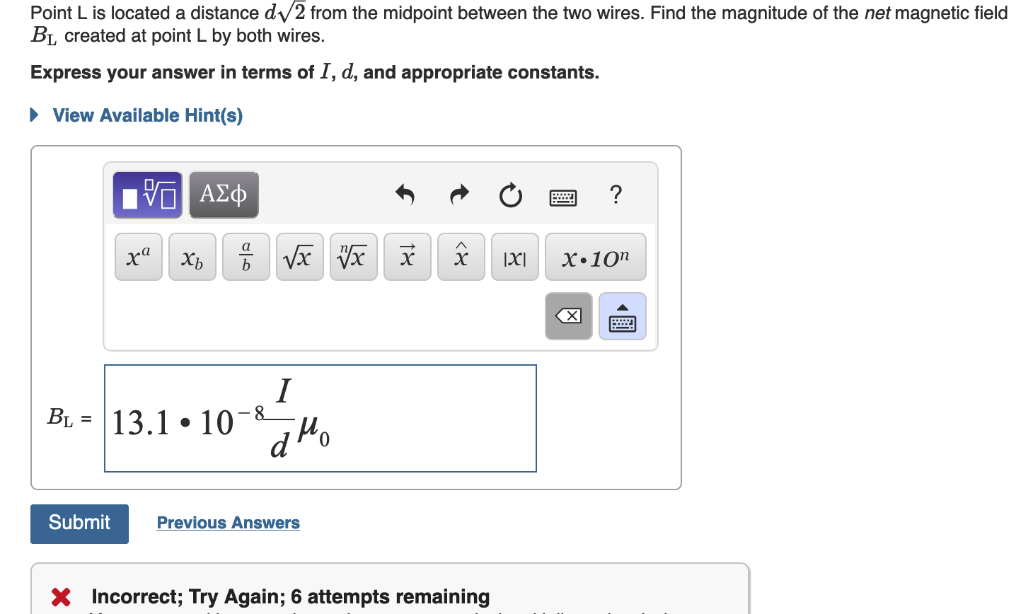 Solved Point L is located a distance d2 from the midpoint | Chegg.com