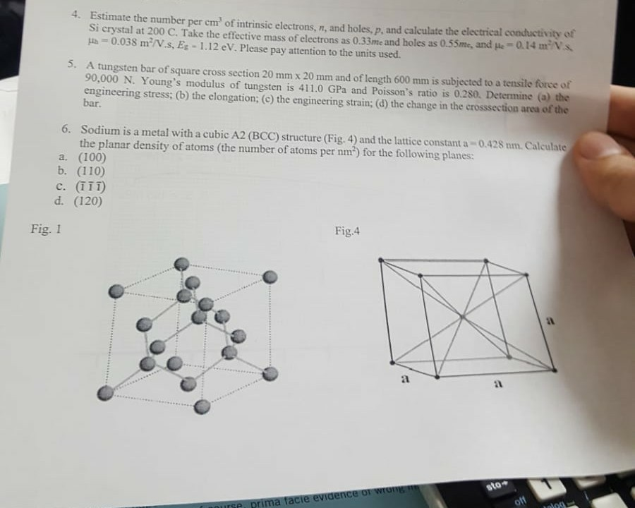 Solved 4. Estimate the number per cm' of intrinsic | Chegg.com