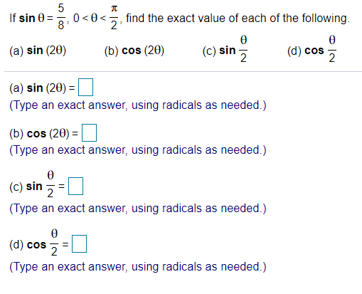 Solved 5 TT If sin e 0
