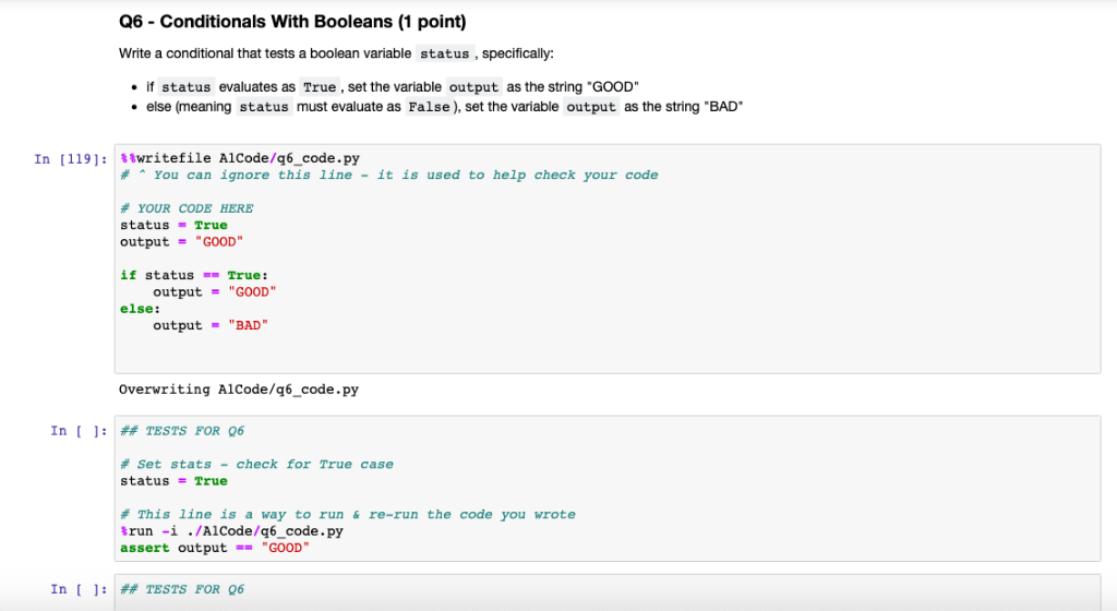 Solved Q6 Conditionals With Booleans 1 Point Write A