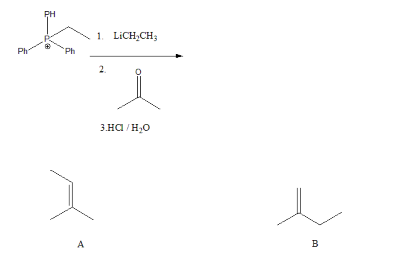 Solved PH 1. LICH-CH3 # Ph Ph 2. 3.Ha /H20 A B ОН C D | Chegg.com