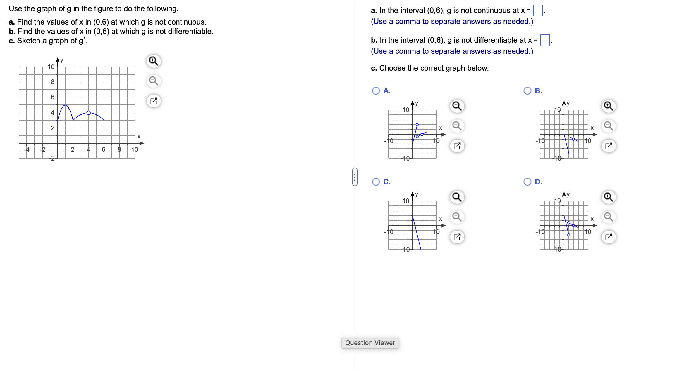 Solved Use the graph of g in the figure to do the following. | Chegg.com