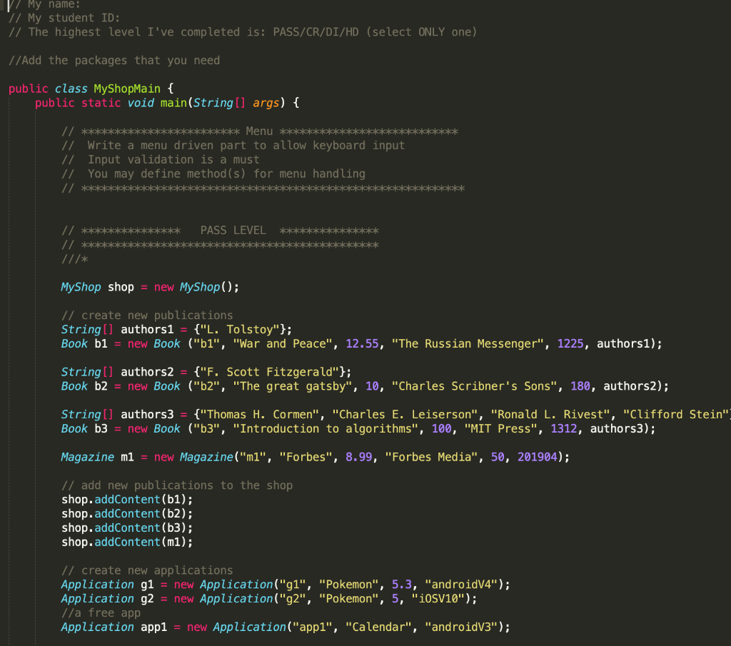 Solved MyShop is an online shop which allows users to | Chegg.com